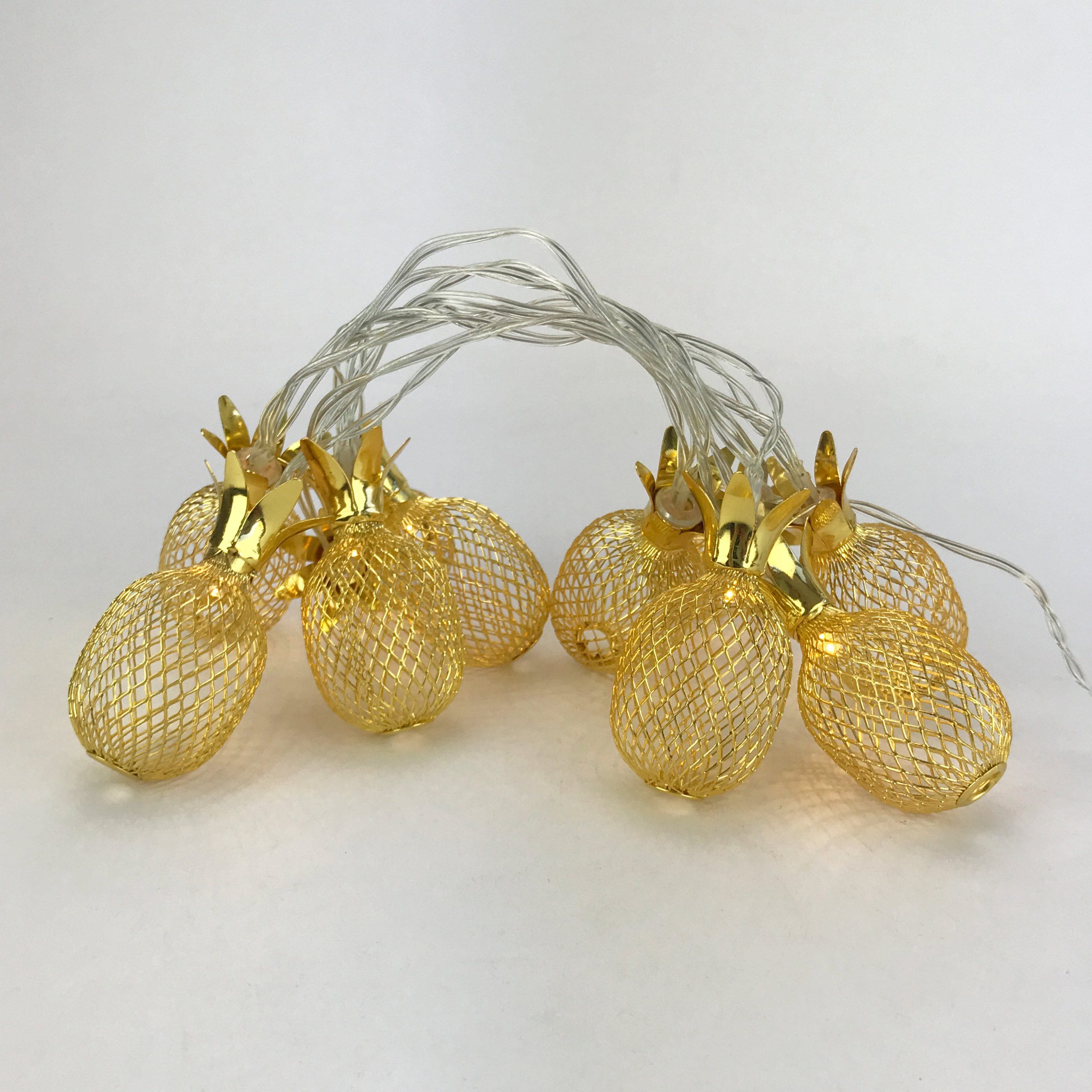 10x LED Gold Pineapple String Lights - Treehouse Brand Group